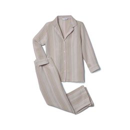 Tchibo - Leinen-Pyjama - Damen - Gr. 38 - wei&szlig;/gestreift