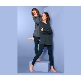 Tchibo - Wendepyjama mit Leggings - Damen - Gr. L - dunkelblau/print