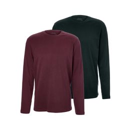 Tchibo - 2 Langarm-Shirts - Herren - Gr. S - bordeaux