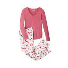 Tchibo - Pyjama - Damen - Gr. XL - dunkelrosa/print