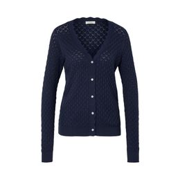 Strickjacke mit Ajour-Muster - Damen - Gr. M - dunkelblau