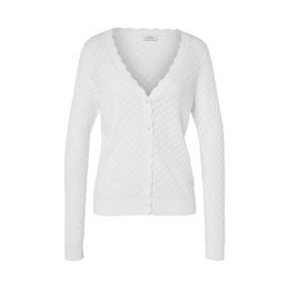 Strickjacke mit Ajour-Muster - Damen - Gr. XL - wei&szlig;