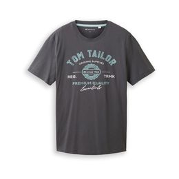 Tom Tailor T-Shirt mit Logo - Herren - Gr. XXL - grau/print