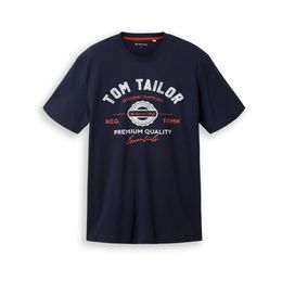 Tom Tailor T-Shirt mit Logo - Herren - Gr. M - blau/print