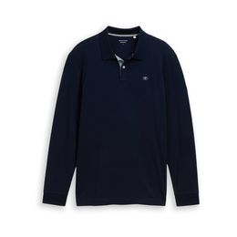 Tom Tailor Longsleeve Piqu&eacute; Poloshirt - Herren - Gr. XL - blau