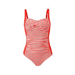 Tchibo - Figurformender Badeanzug mit recyceltem Material - Damen - Gr. 42 - wei&szlig;/gestreift