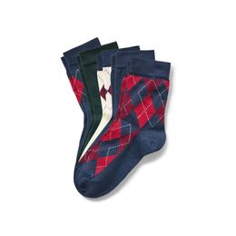 Tchibo - 5 Paar Socken - Damen - Gr. 35-38 - dunkelblau/kariert