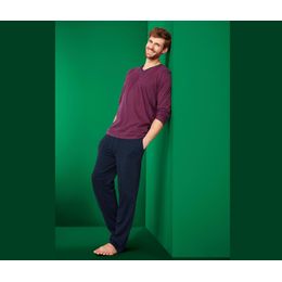 Tchibo - Pyjama - Herren - Gr. L - dunkelblau/gestreift