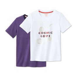 Tchibo - 2 T-Shirts - Gr. 158/164 - creme/print