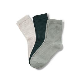 Tchibo - 3 Paar Rippsocken - Damen - Gr. 39-42 - silber