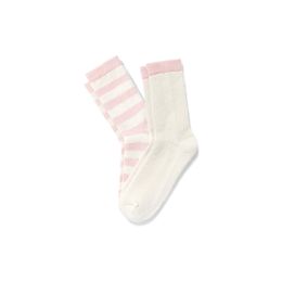 Tchibo - 2 Paar Wollsocken - Damen - Gr. 35-38 - creme/gestreift