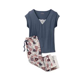 Tchibo - 3/4-Pyjama - Damen - Gr. XL - wei&szlig;/print