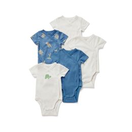 Tchibo - 5 Baby-Kurzarmbodys - Baby - Gr. 50/56 - blau/print