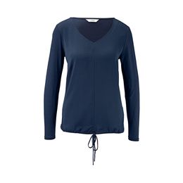 Tchibo - Blusenshirt mit Webeinsatz - Damen - Gr. L - dunkelblau
