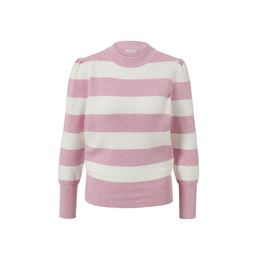 Tchibo - Pullover mit Puff&auml;rmeln - Damen - Gr. M - wei&szlig;/gestreift