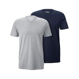 Tchibo - 2 T-Shirts mit V-Ausschnitt - Herren - Gr. L - dunkelblau