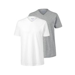 Tchibo - 2 T-Shirts mit V-Ausschnitt - Herren - Gr. XL - wei&szlig;