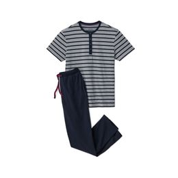Tchibo - Jersey-Pyjama - Herren - Gr. XXL - dunkelblau/gestreift