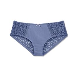 Tchibo - Hipster mit Spitzenbesatz - Damen - Gr. S - blau