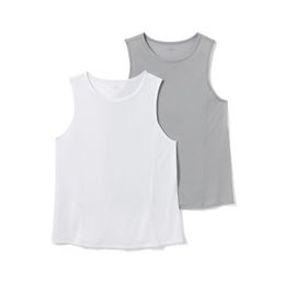 Tchibo - 2 Sport-Tops - Damen - Gr. S - wei&szlig;