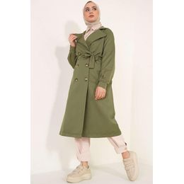 Doppelt gelegter langer Trenchcoat