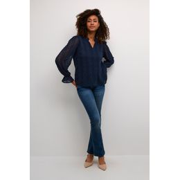 Cream Langarm-Bluse Regular fit navy