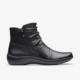 Clarks Cora Pace Black Leather Boots