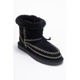 Jorel Leder Gef&uuml;tterter Stiefelette