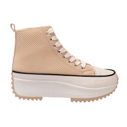 Firetrap - High Top Turnschuhe f&uuml;r Damen, Plattform-Absatz (Beige)