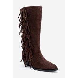 Orlo Lederstiefel mit Fransen im Western-Stil (Damen)