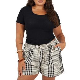 Brave Soul - T-Shirt f&uuml;r Damen, Runder Auschnitt, Plus Schlank (Schwarz)