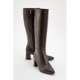 Sejas Leder Blockabsatz Knieholer Stiefel (Damen)