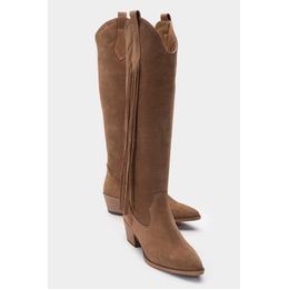 Rios Leder Fransen Kniehoher Stiefel