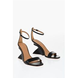 Off-White JUG Sandalen aus Leder mit Keilabsatz, 9 cm, in Schwarz