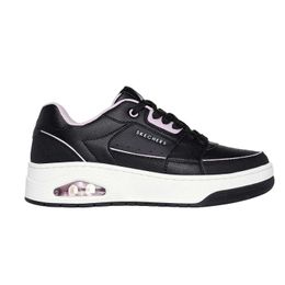 Skechers - "Uno Court" Sneaker f&uuml;r Damen, Leder (Schwarz/Flieder)