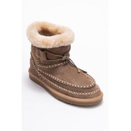 Jorel Leder Gef&uuml;tterter Stiefelette
