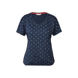Tchibo - Kurzarmshirt - Damen - Gr. S - dunkelblau/print