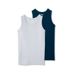 Tchibo - 2 Unterhemden - Jungen - Gr. 134/140 - blau