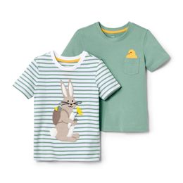 Tchibo - 2 Kleinkinder-T-Shirts - Kinder - Gr. 110/116 - wei&szlig;/print