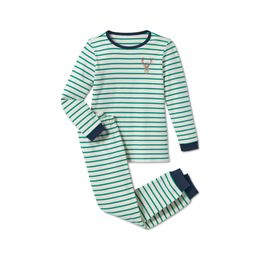 Tchibo - Interlock-Pyjama aus Bio-Baumwolle - Baby - Gr. 86/92 - wei&szlig;/gestreift