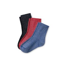 Tchibo - 3 Paar Glitzersocken - M&auml;dchen - Gr. 31-34 - dunkelblau