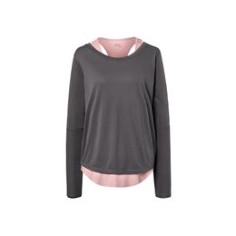 Tchibo - 2-in-1-Sportshirt - Damen - Gr. S - dunkelgrau