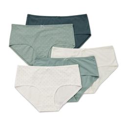 Tchibo - 5 Pantys - Damen - Gr. XL - petrol/gepunktet