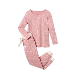 Tchibo - Pyjama aus Bio-Baumwolle - M&auml;dchen - Gr. 122/128 - wei&szlig;/gepunktet