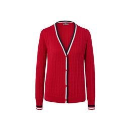 Tchibo - Feinstrickcardigan mit Zopfmuster - Gr. S - rot