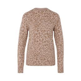 Tchibo - Strickpullover mit Stehkragen - Damen - Gr. M - hellbraun/print