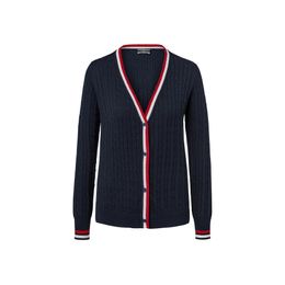 Tchibo - Feinstrickcardigan mit Zopfmuster - Gr. S - blau