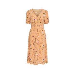 Tchibo - Kleid mit Print - Damen - Gr. 46 - apricot/gebl&uuml;mt