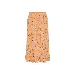 Tchibo - Rock mit Print - Damen - Gr. 46 - apricot/gebl&uuml;mt