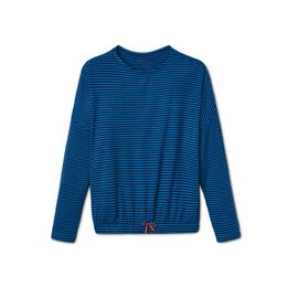 Tchibo - Langarmshirt - M&auml;dchen - Gr. 122/128 - dunkelblau/gestreift